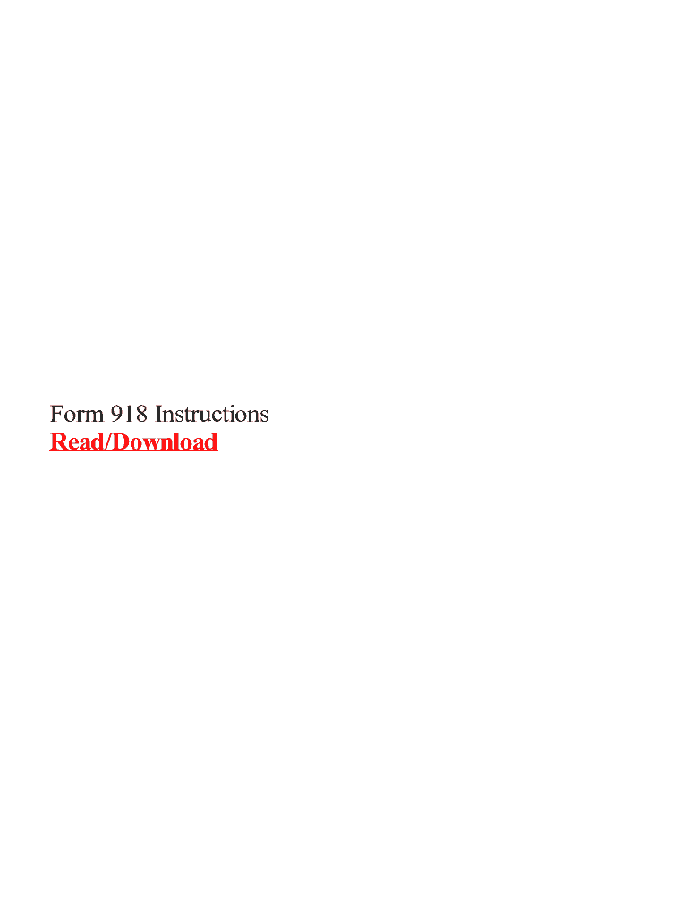 Fillable Online Form 918 Instructions Fax Email Print - pdfFiller