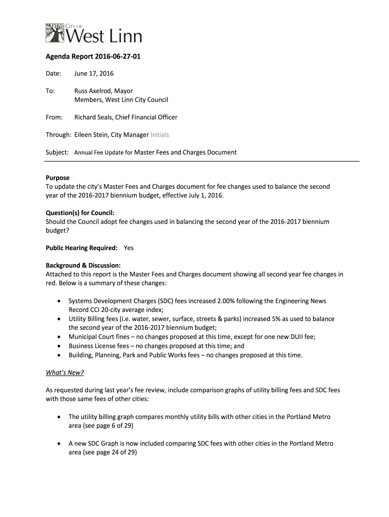 Fillable Online Through: Eileen Stein, City Manager Initials Fax Email ...