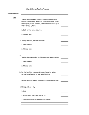 Fillable Online Tow Bid Form.xlsx Fax Email Print - pdfFiller