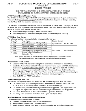 Fillable Online fy 17 budget and accounting officers meeting fy 17 ...