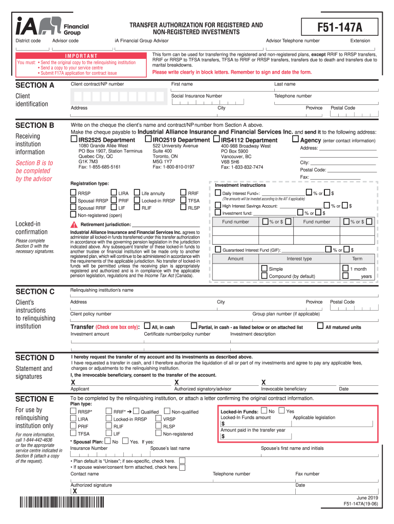 Fillable Online Transfer Authorization - Non-Registered Accounts - RBC ...