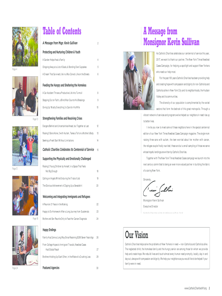 Fillable Online A Special Thank You from Msgr. Kevin SullivanCatholic ...