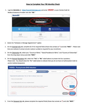 Fillable Online How to Complete Your FBI Identity Check Log into ...