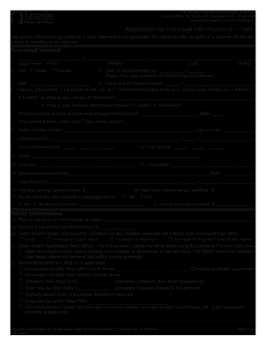 Fillable Online APPLICATION FOR LIFE INSURANCE - Life Company Forms Fax ...