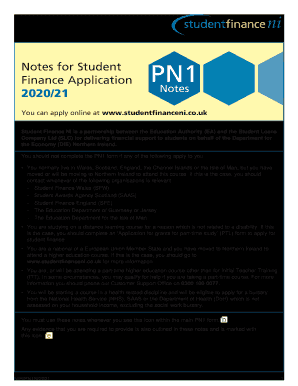 Fillable Online Student Finance Northern Ireland - PN1 Form , 2020. PN1 ...