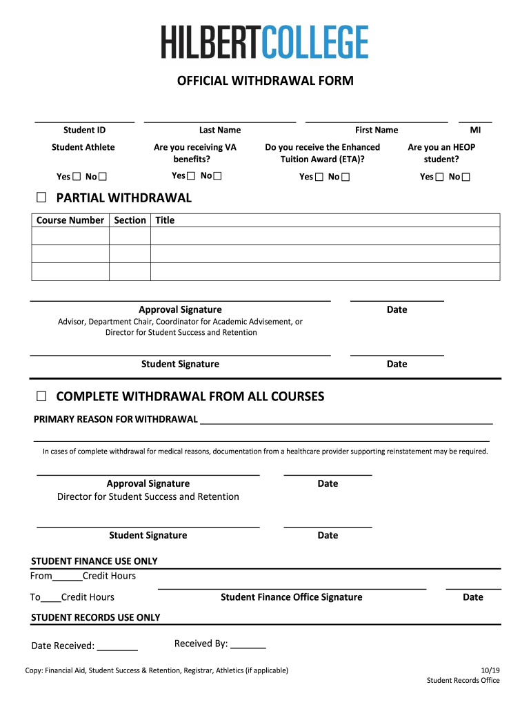 Fillable Online Official Student Withdrawal LetterHomeschool State Laws ...