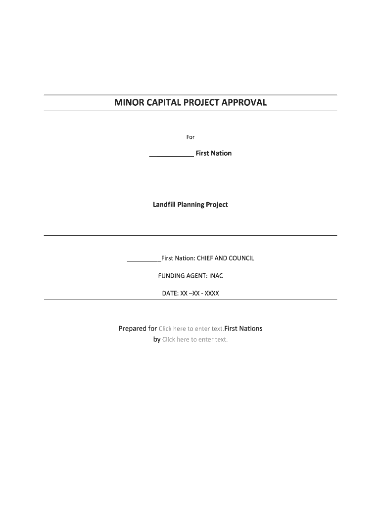 Fillable Online MINOR CAPITAL PROJECT APPROVAL Fax Email Print - pdfFiller