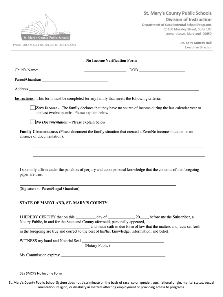 Fillable Online No Income Verification Form Fax Email Print - pdfFiller