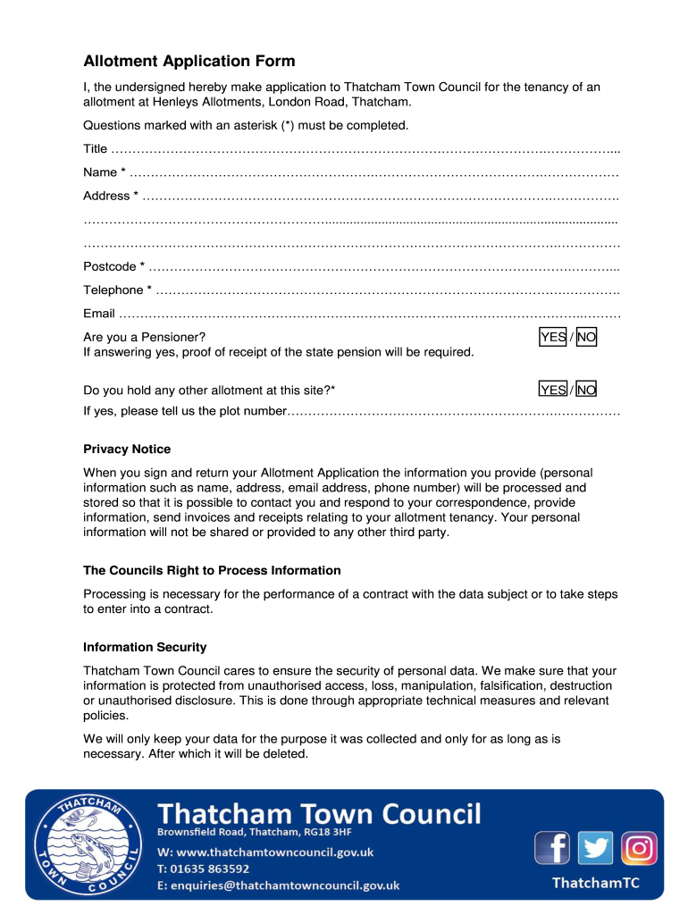 Fillable Online Fillable Online ALLOTMENT APPLICATION FORM ...
