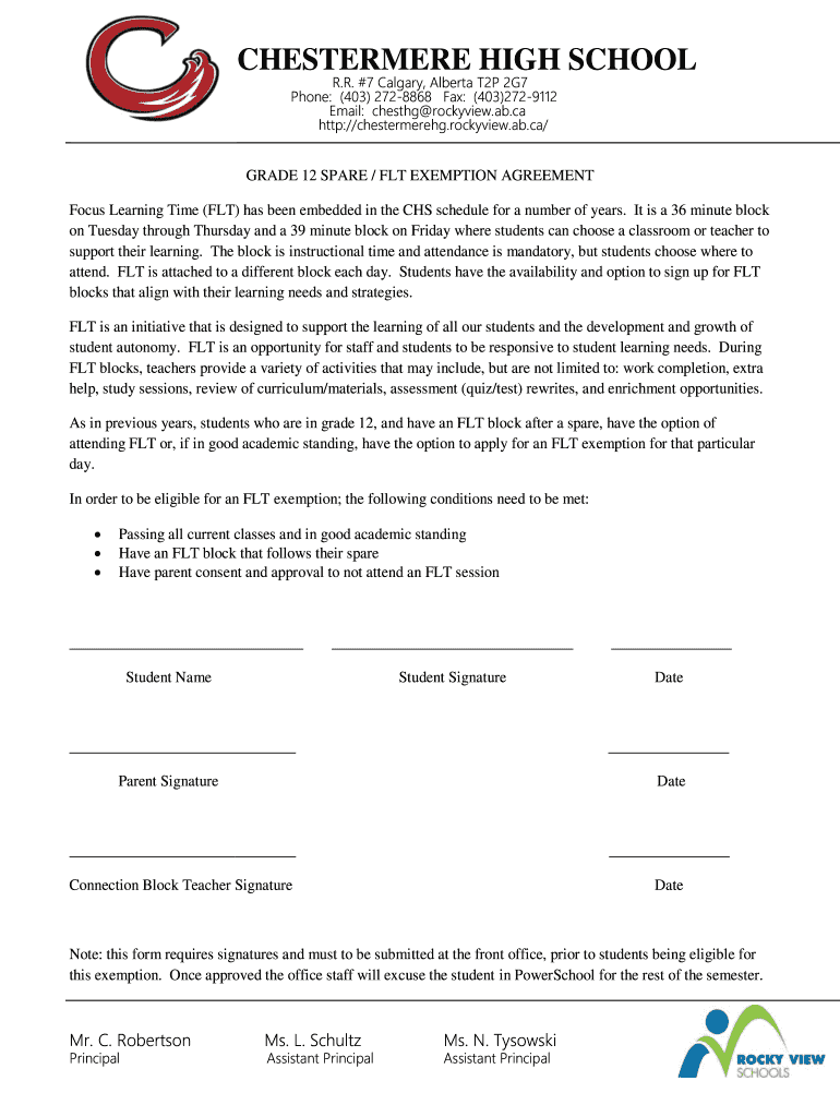 Fillable Online CHESTERMERE HIGH SCHOOL Fax Email Print - pdfFiller