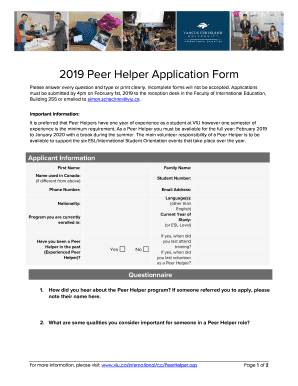Fillable Online 2019 Peer Helper Application Form - international.viu ...