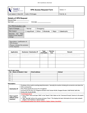 Vpn Access Request Form Template - Fill Online, Printable, Fillable ...