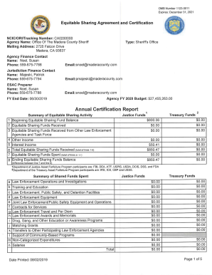 Fillable Online Equitable Sharing Agreement 2018-2019 Approved by CC ...
