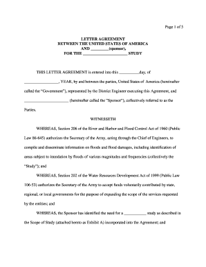 Fillable Online Flood Plain Management Services Letter of Agreement ...