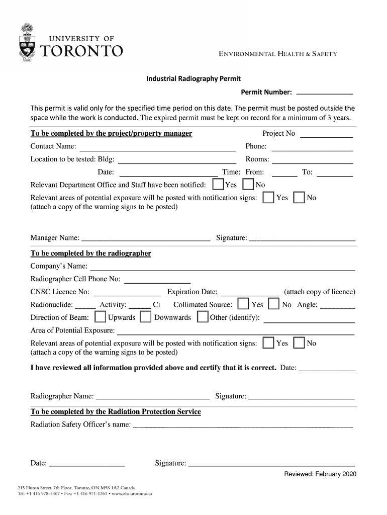 Fillable Online Industrial Radiography Permit Fax Email Print - pdfFiller