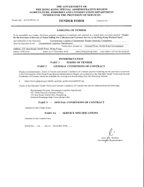 Fillable Online Tender Ref. : TENDER FORM - Labour Fax Email Print ...