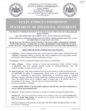 Fillable Online Statement of Financial Interests - PA Ethics Commission ...