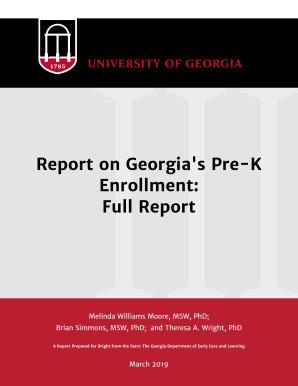 Fillable Online Report on Georgia's Pre-K Enrollment: Full Report Fax ...