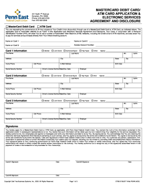 Fillable Online MASTERCARD DEBIT CARD AGREEMENT AND DISCLOSURE ...