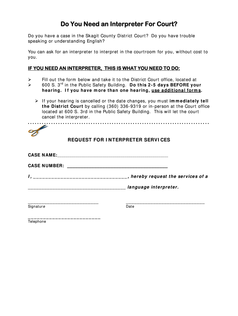 Fillable Online Interpreter request ANY LANGUAGE .doc Fax Email Print - pdfFiller
