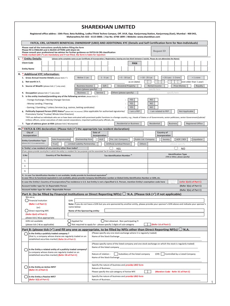 Sharekhan Kyc Form - Fill Online, Printable, Fillable, Blank | pdfFiller
