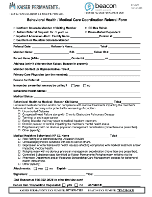 Fillable Online Behavioral Health / Medical Care Coordination Referral ...