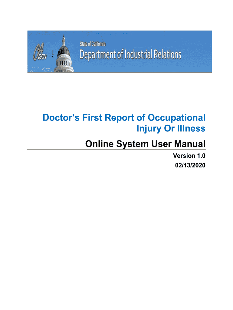 Fillable Online Doctor's First Report User Manual. CMS XLC User Manual ...