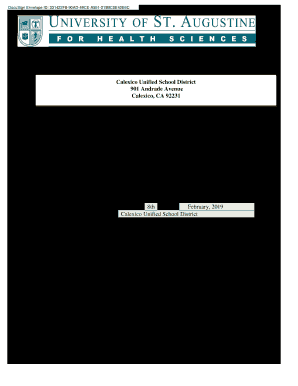Fillable Online The University of St. Augustine for Health Sciences Fax ...
