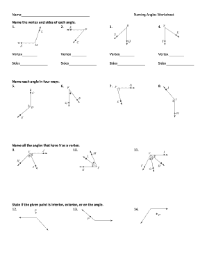 Fillable Online Naming Angles Worksheet Fax Email Print - pdfFiller