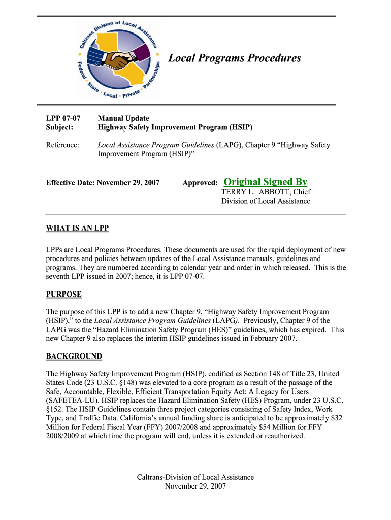 Fillable Online Highway Safety Improvement Program (HSIP). Highway ...