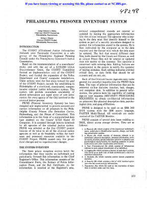 Fillable Online PHILADELPHIA PRISONER INVENTORY SYSTEM Fax Email Print ...