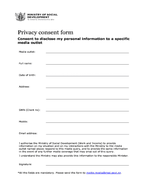 Fillable Online Privacy consent form for print Fax Email Print - pdfFiller