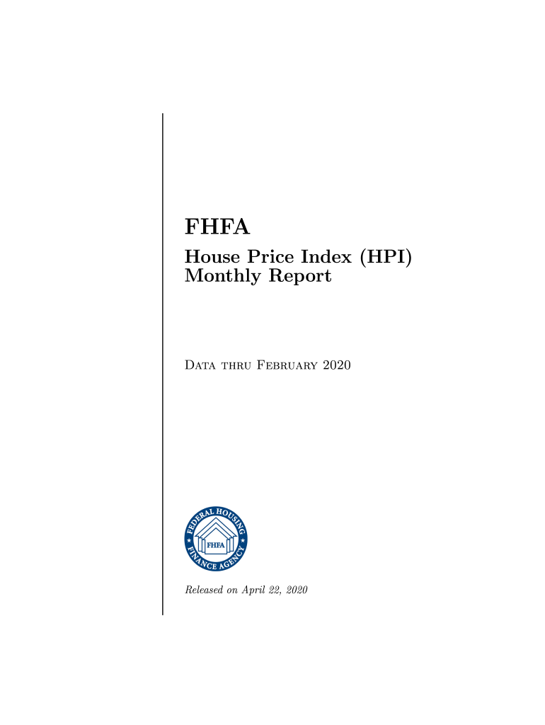 Fillable Online FHFA Monthly HPI. Monthly HPI Fax Email Print - pdfFiller