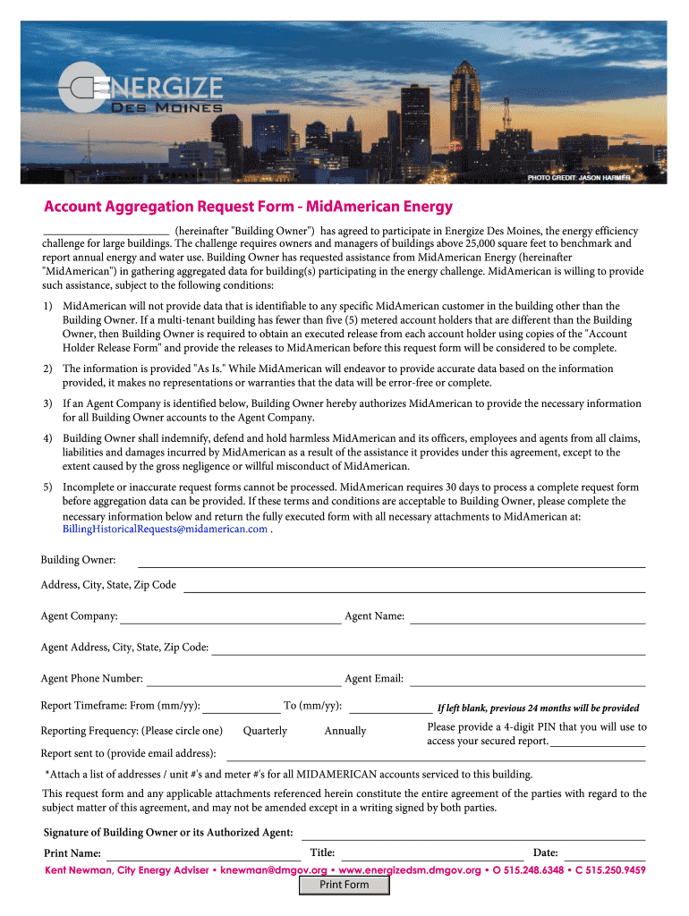 Fillable Online Account Aggregation Request Form - MidAmerican Energy ...