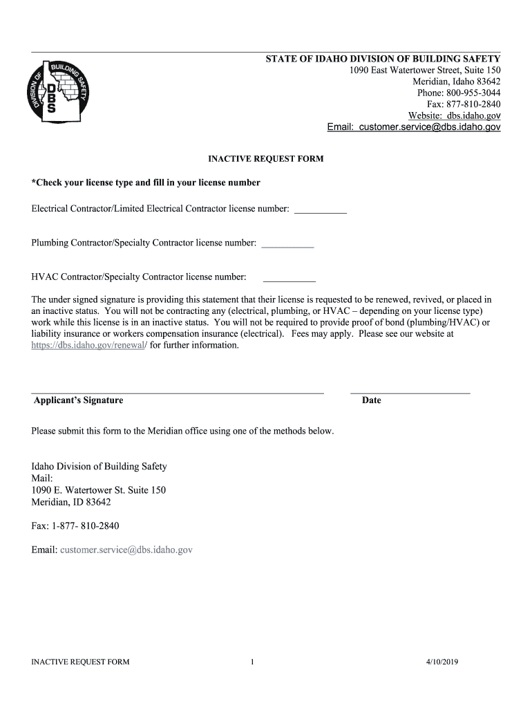Fillable Online INACTIVE REQUEST FORM .docx Fax Email Print - pdfFiller