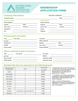 Fillable Online MEMBERSHIP APPLICATION FORM - ARA Fax Email Print ...
