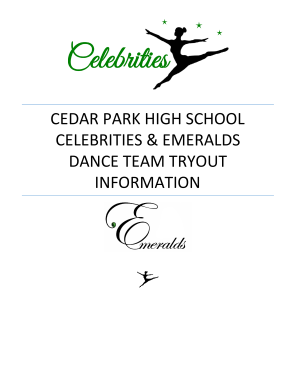 Fillable Online DANCE TEAM TRYOUT Fax Email Print - pdfFiller