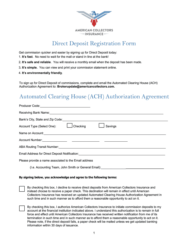 Fillable Online Direct Deposit Registration Form Fax Email Print - pdfFiller
