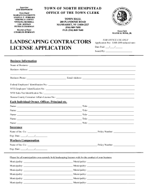 Fillable Online LANDSCAPING CONTRACTORS LICENSE APPLICATION Fax Email ...