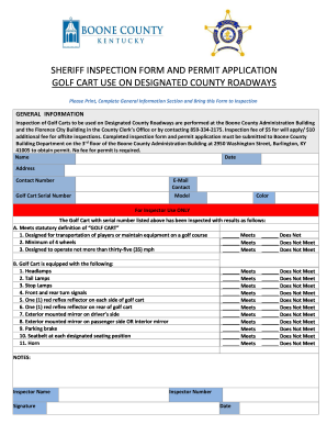 Fillable Online SHERIFF INSPECTION FORM AND PERMIT APPLICATION Fax ...