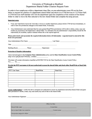 Fillable Online Department Share Creation Request Form Fax Email Print ...