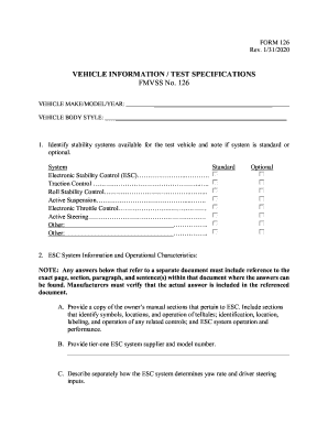 Fillable Online form-126-vehicle-information-test-specifications-0 Fax ...