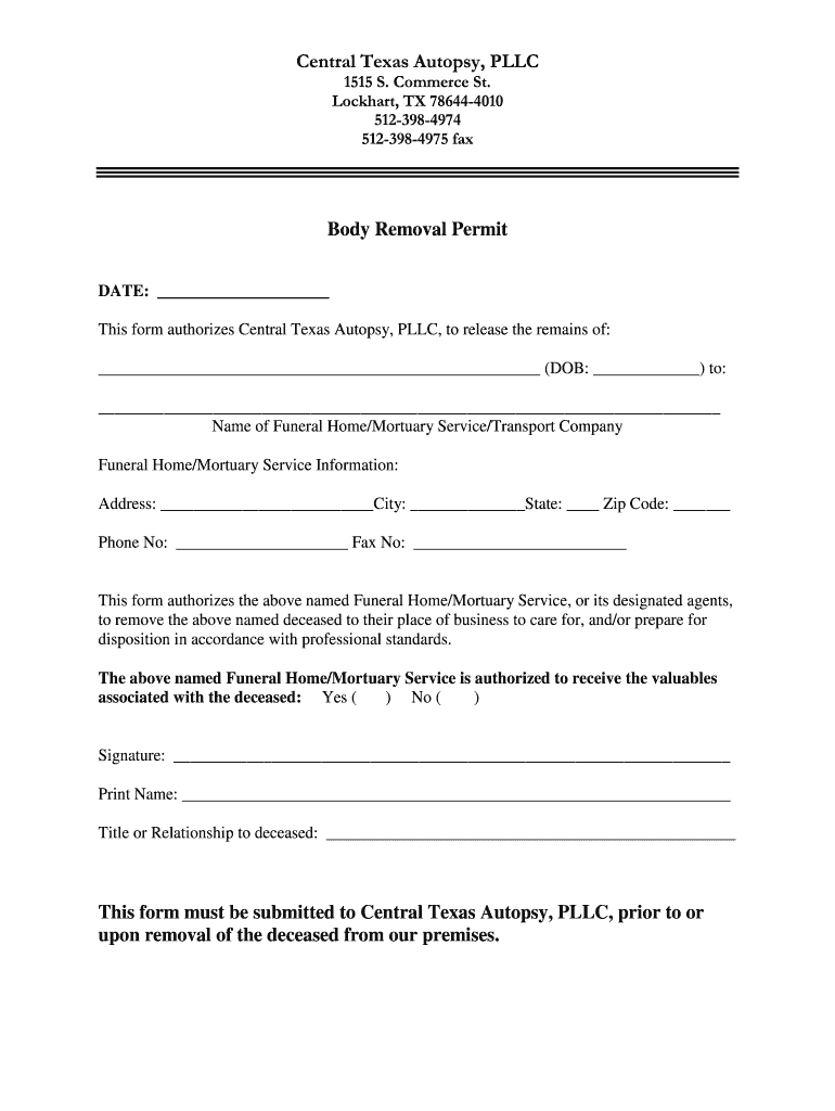 Fillable Online central texas autopsy Fax Email Print - pdfFiller