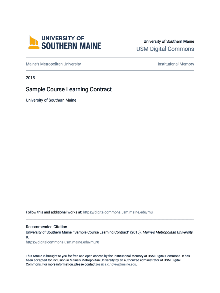 Fillable Online Sample Course Learning Contract Fax Email Print - pdfFiller