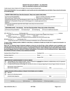 Fillable Online Leave of Absence Form - wcsdpolicy.net Fax Email Print ...