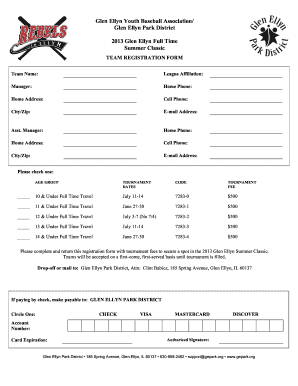 Fillable Online 2013 Full Time Classic Registration Form Fax Email ...