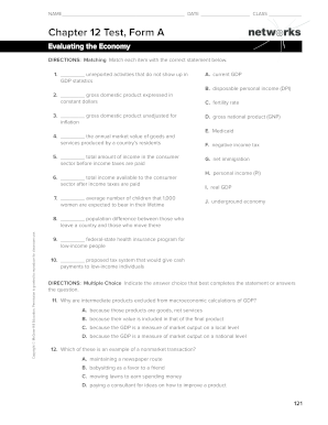 Fillable Online Chapter 12 Test, Form A Fax Email Print - pdfFiller