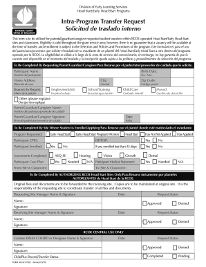 Fillable Online Intra-Program Transfer Request Solicitud de traslado ...