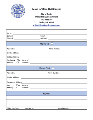 Fillable Online Move-In/Move-Out Form Fax Email Print - pdfFiller