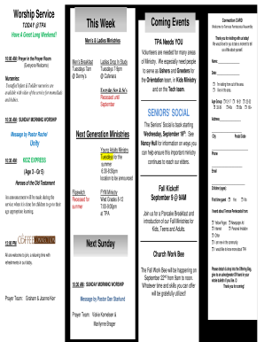 Fillable Online TODAY TPA This Week Connection CARD Have A Great Long ...